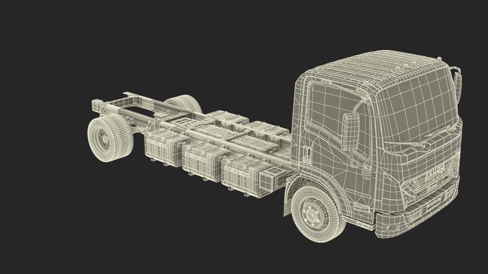 3D Model Isuzu Truck NRR EV 176 Inch No Body Rigged - TurboSquid 2386257