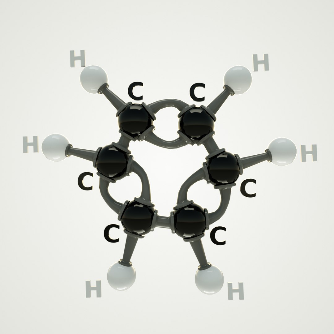 3D modeled benzene molecular - TurboSquid 1380491
