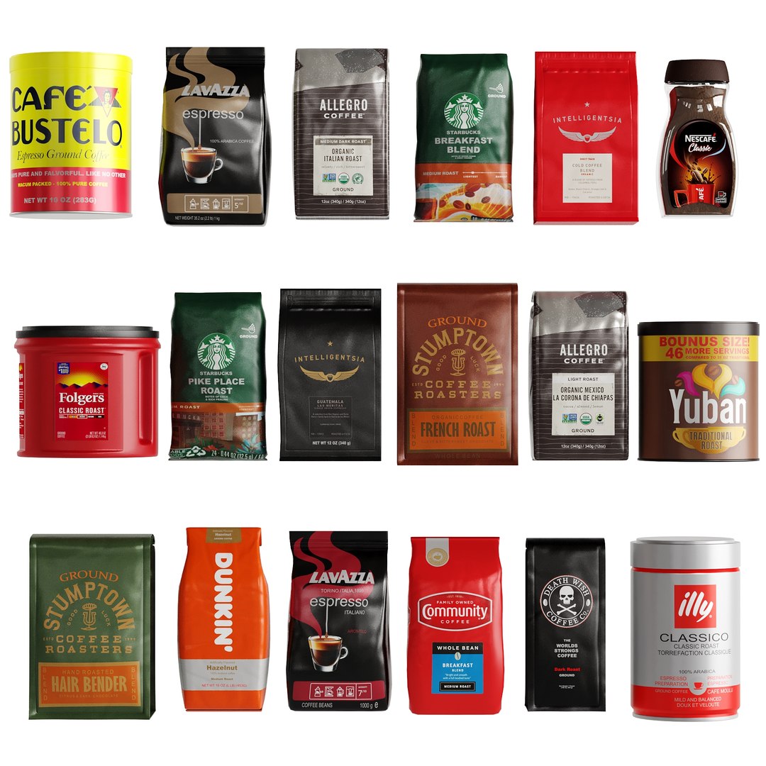 18 Coffee Pack 3D Model - TurboSquid 2280422