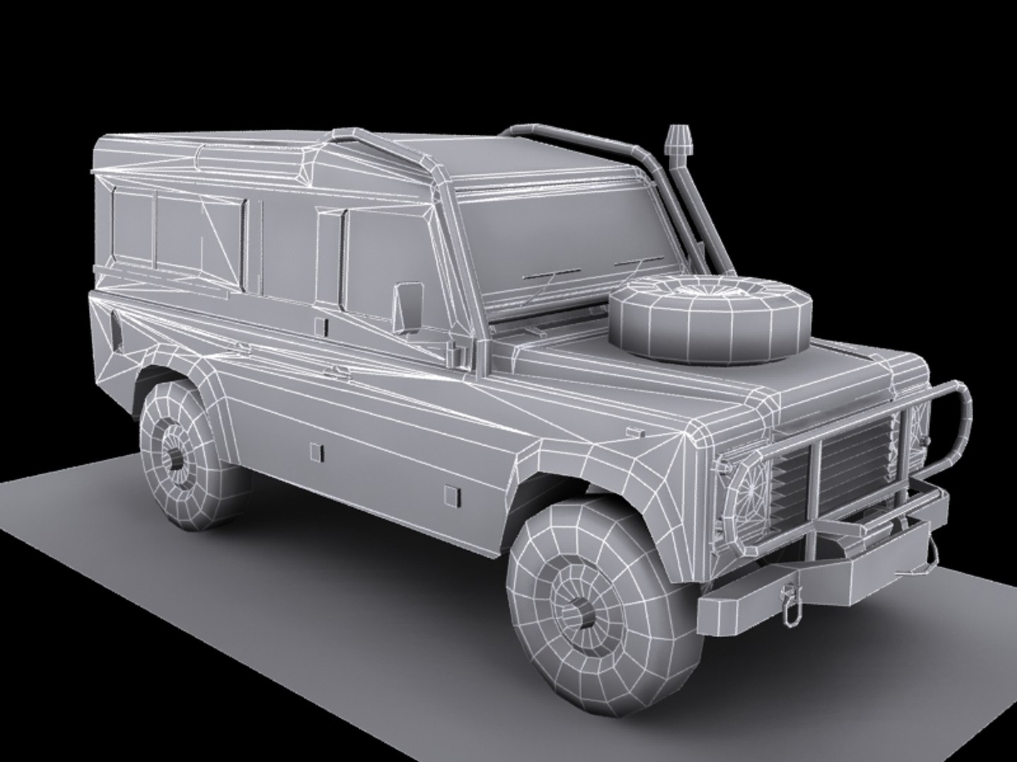 Defender Military 3d Model