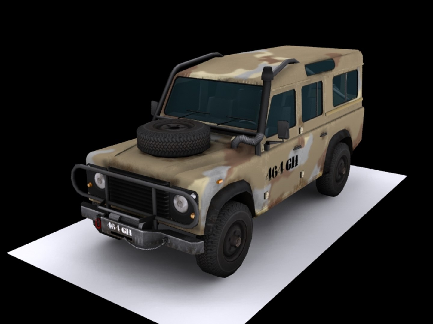 Defender Military 3d Model