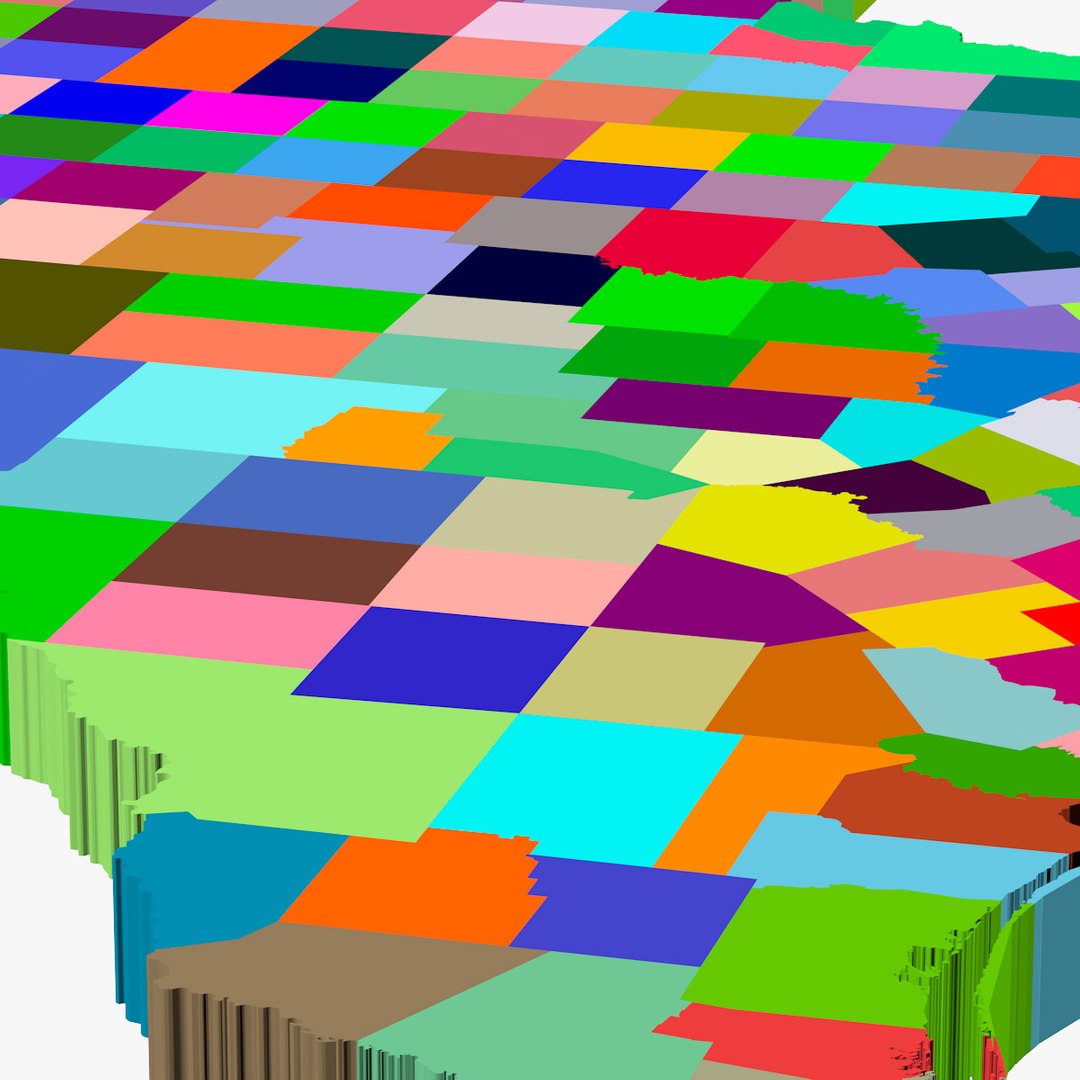 3d Counties Texas Model