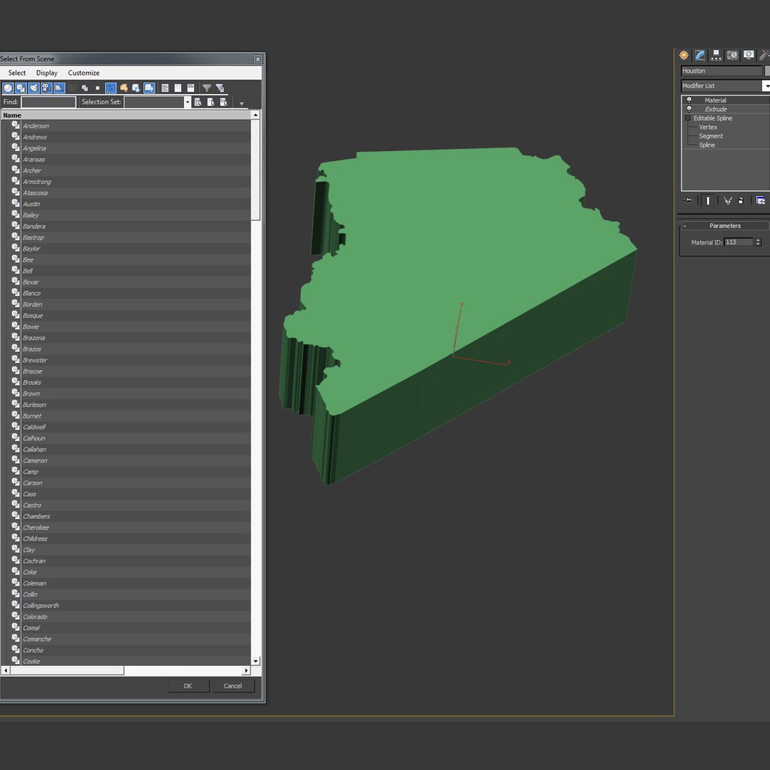 3d Counties Texas Model