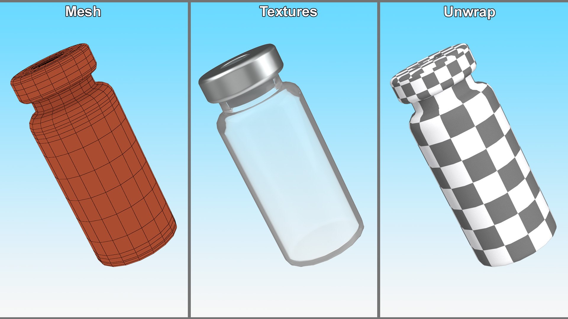 3D Sterile 10ml Vial With Rubber Stopper Model - TurboSquid 2209661