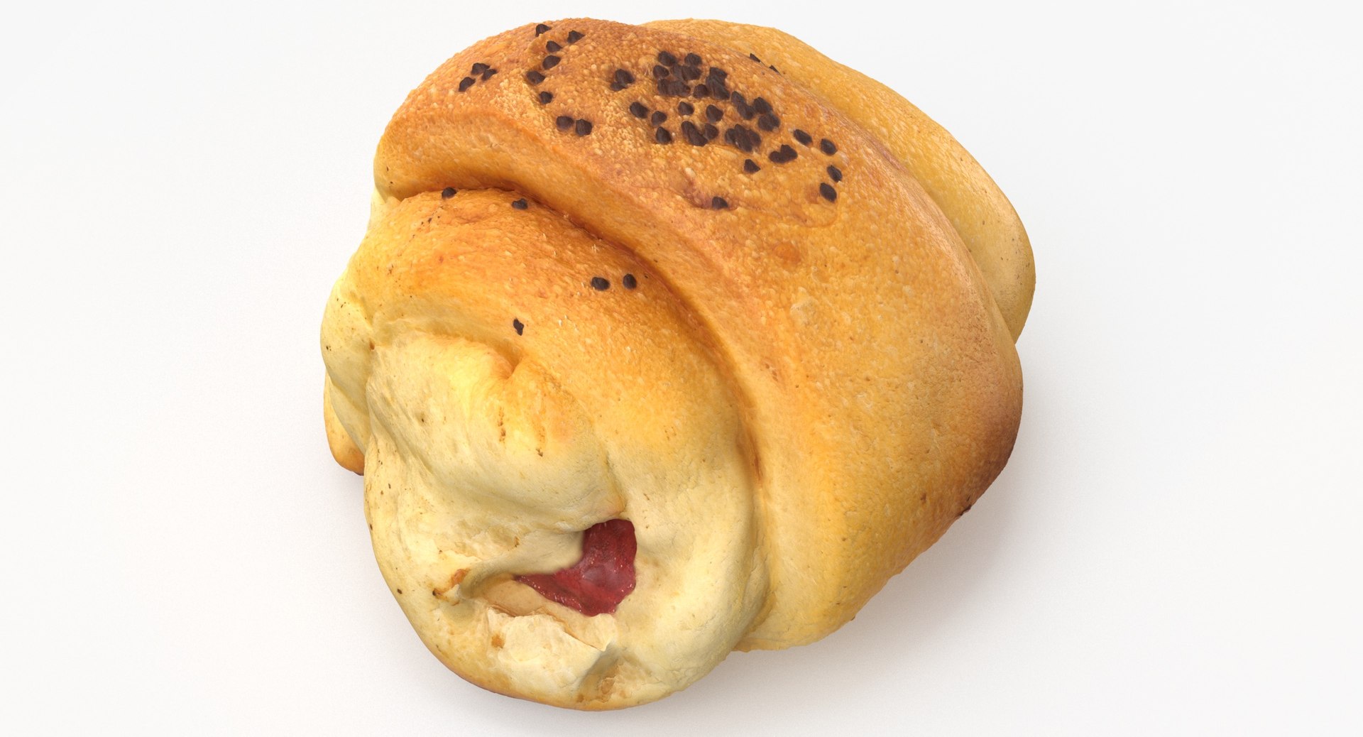 3D Puff Pastry Roll With Jam 01 - TurboSquid 2060355