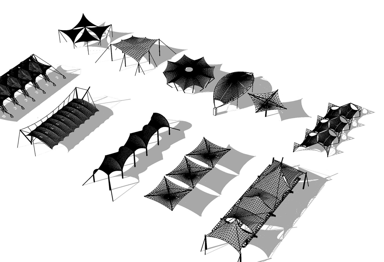 3D Tensile Structures Collection -A4 Model - TurboSquid 2385515