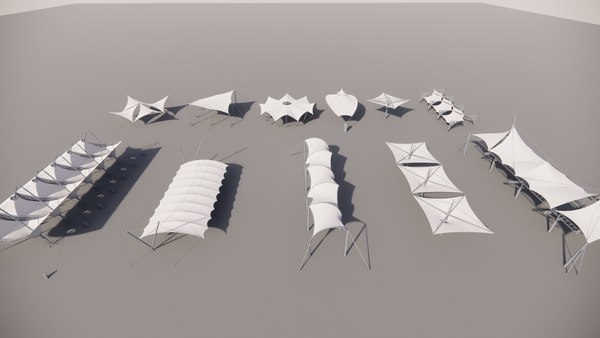 modelo 3d Colección de Estructuras Tensadas -A4 - TurboSquid 2385515