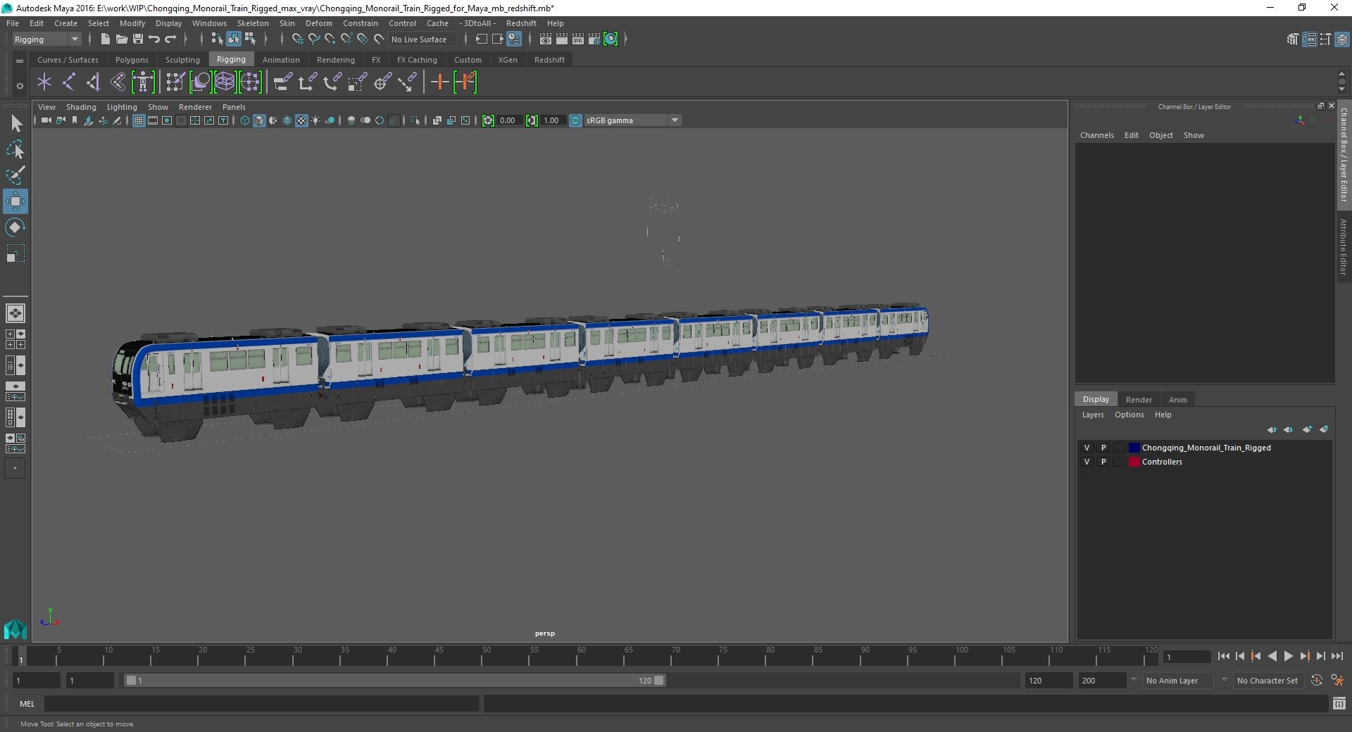 3D Chongqing Monorail Train Rigged For Maya Model - TurboSquid 2049233