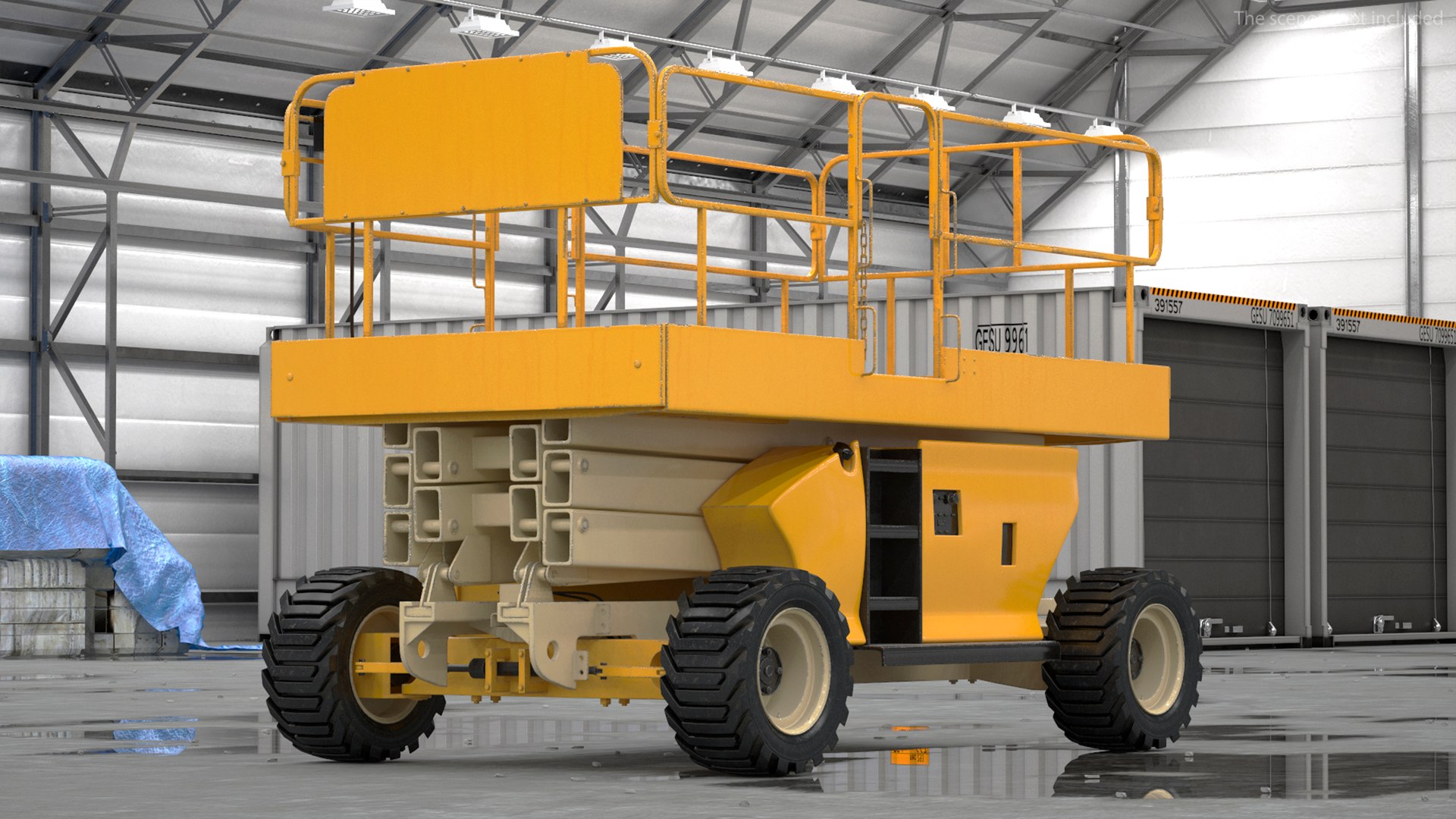 Industrial Heavy Duty Scissor Lift Rigged For Cinema 4D 3D Model - TurboSquid 2245877