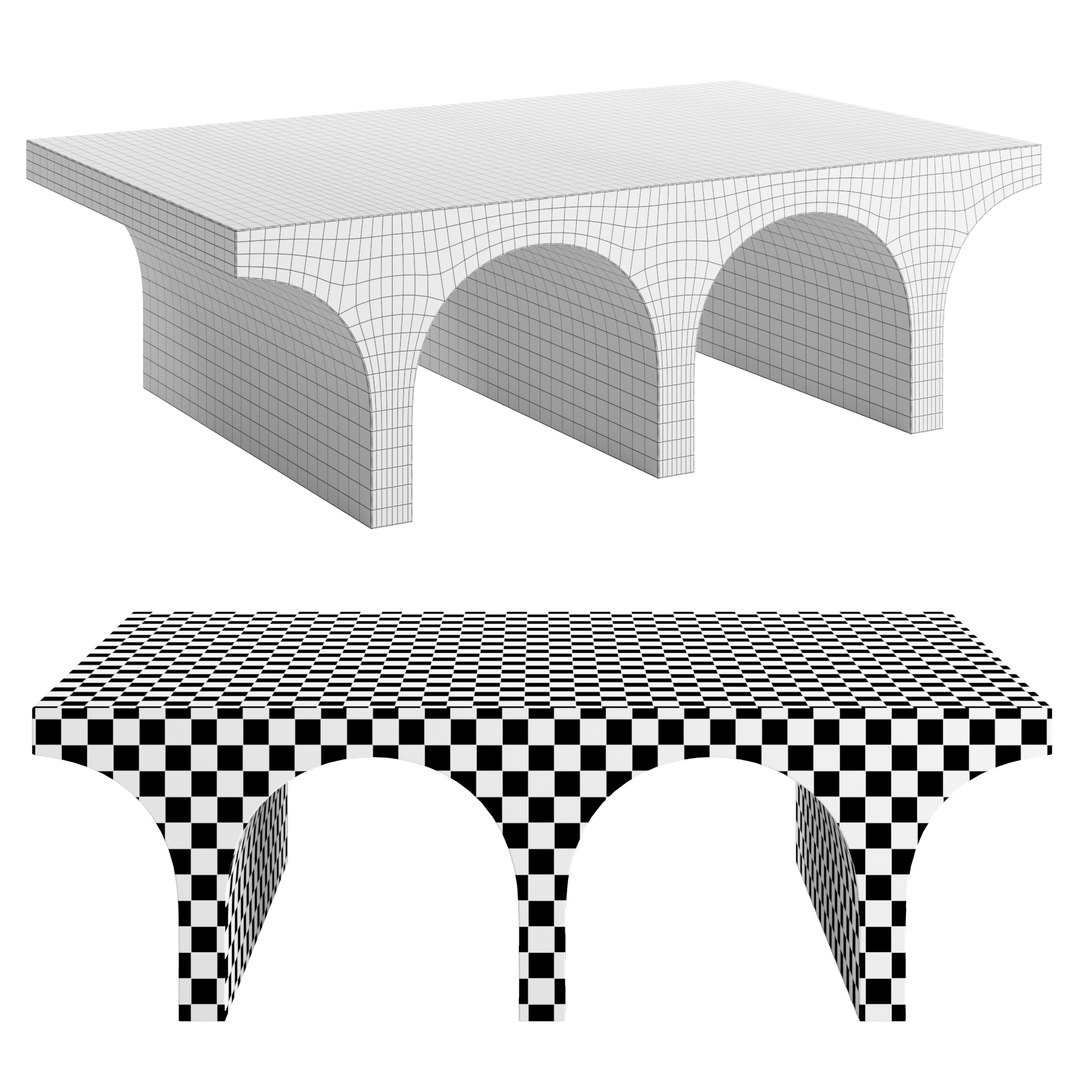 Villa Rectangular Coffee Table 3D - TurboSquid 1896820