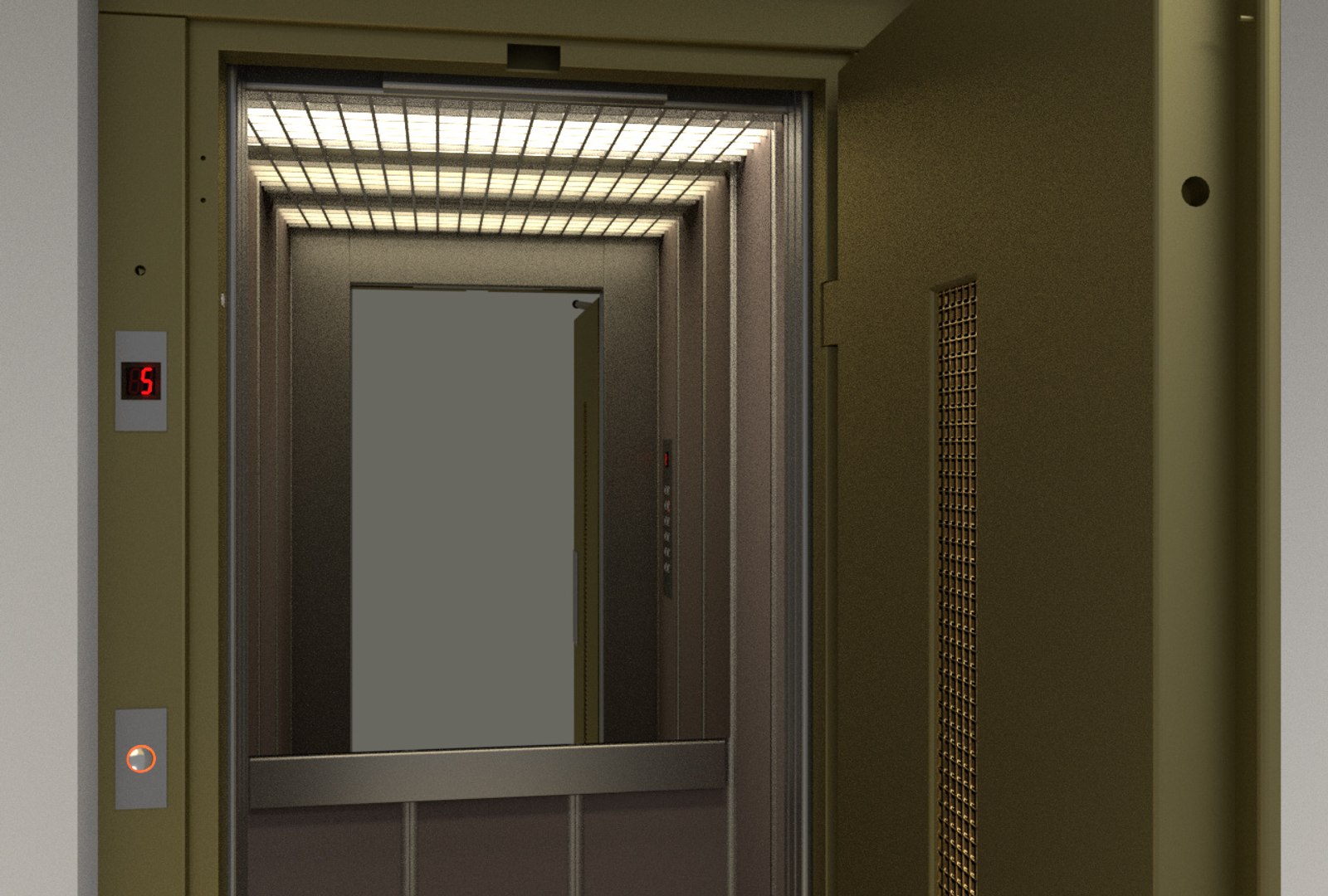 3D vintage european elevator door metal - TurboSquid 1187535