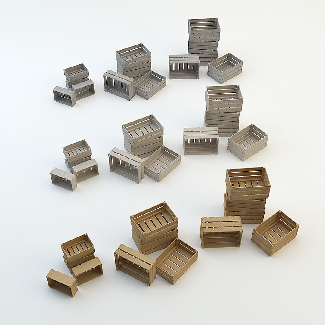 Realistic Wooden Crate 3d Model
