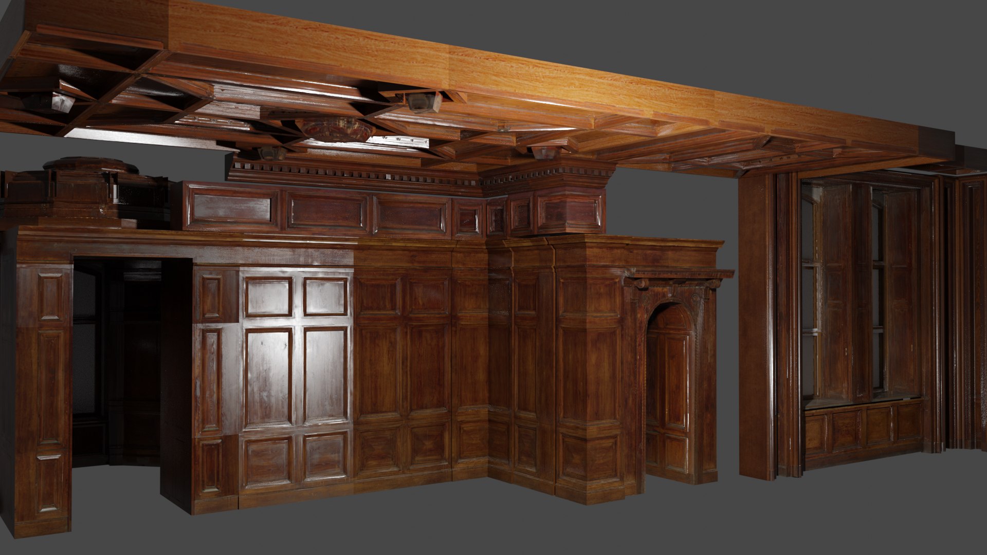 3D Modular Classic Wooden Panel Kit Model - TurboSquid 2404690