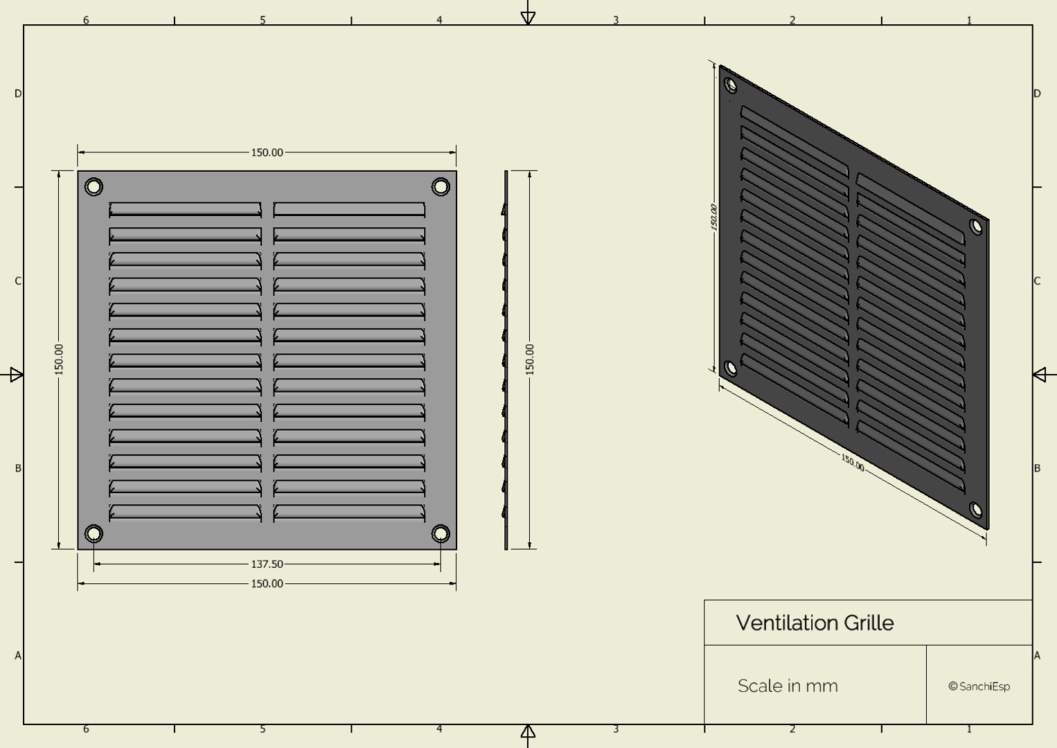 3D model Ventilation Grille - TurboSquid 2173448