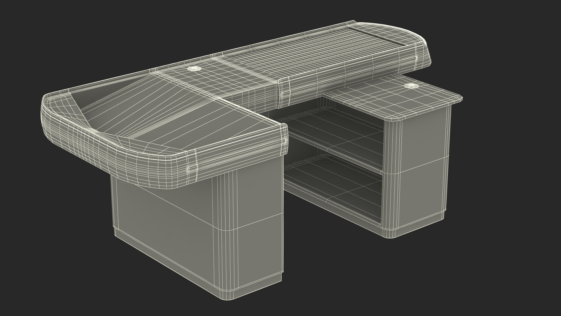 3D model Large Modern Checkout Counter Red Rigged - TurboSquid 2178527