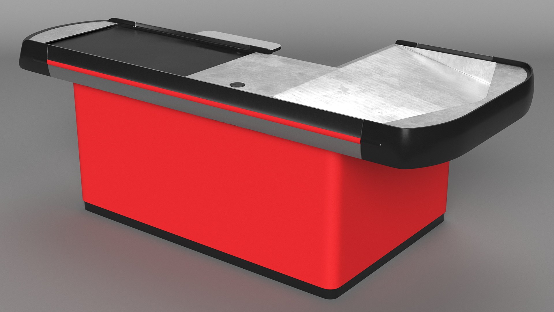 3D model Large Modern Checkout Counter Red Rigged - TurboSquid 2178527