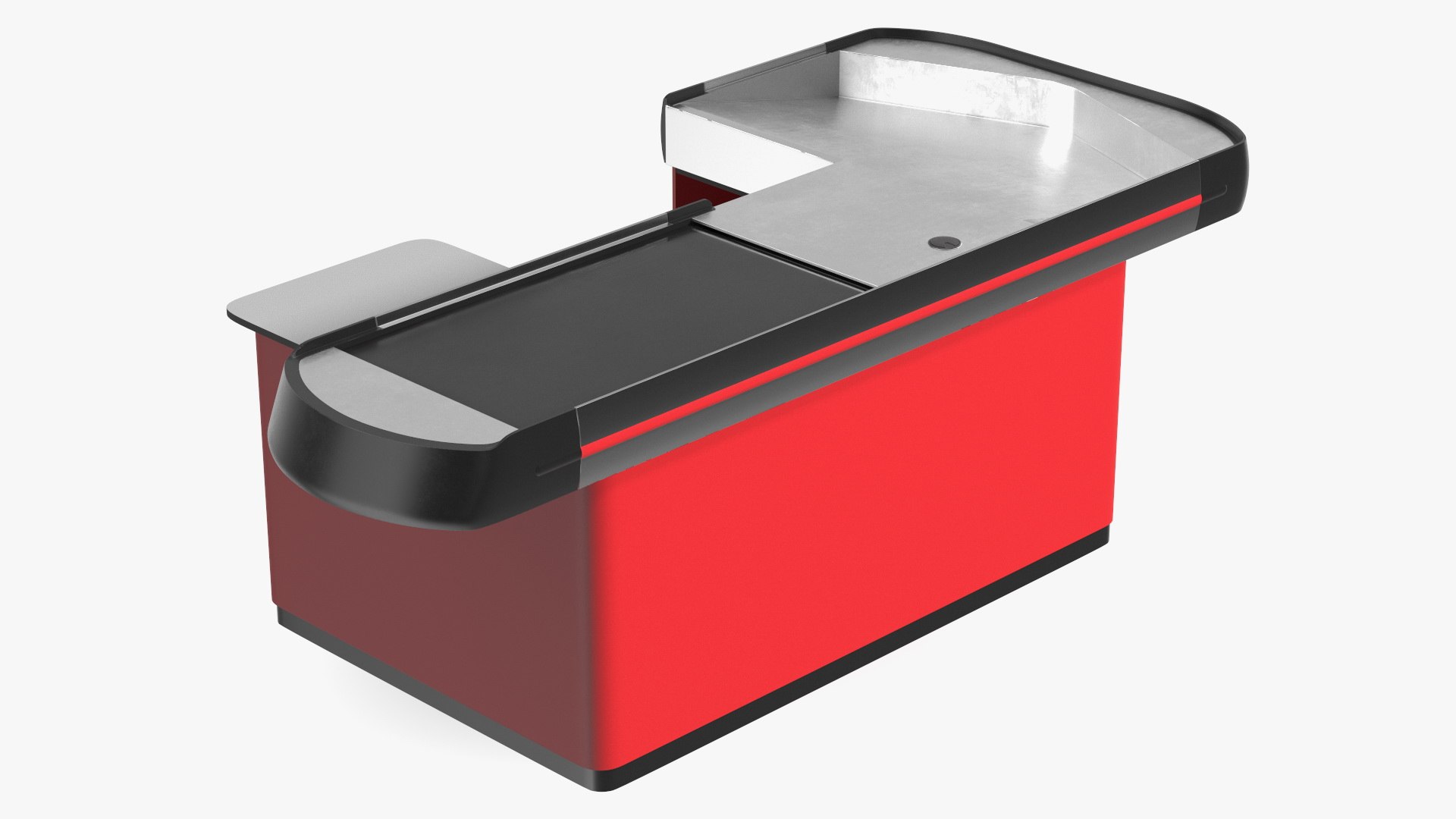 3D model Large Modern Checkout Counter Red Rigged - TurboSquid 2178527