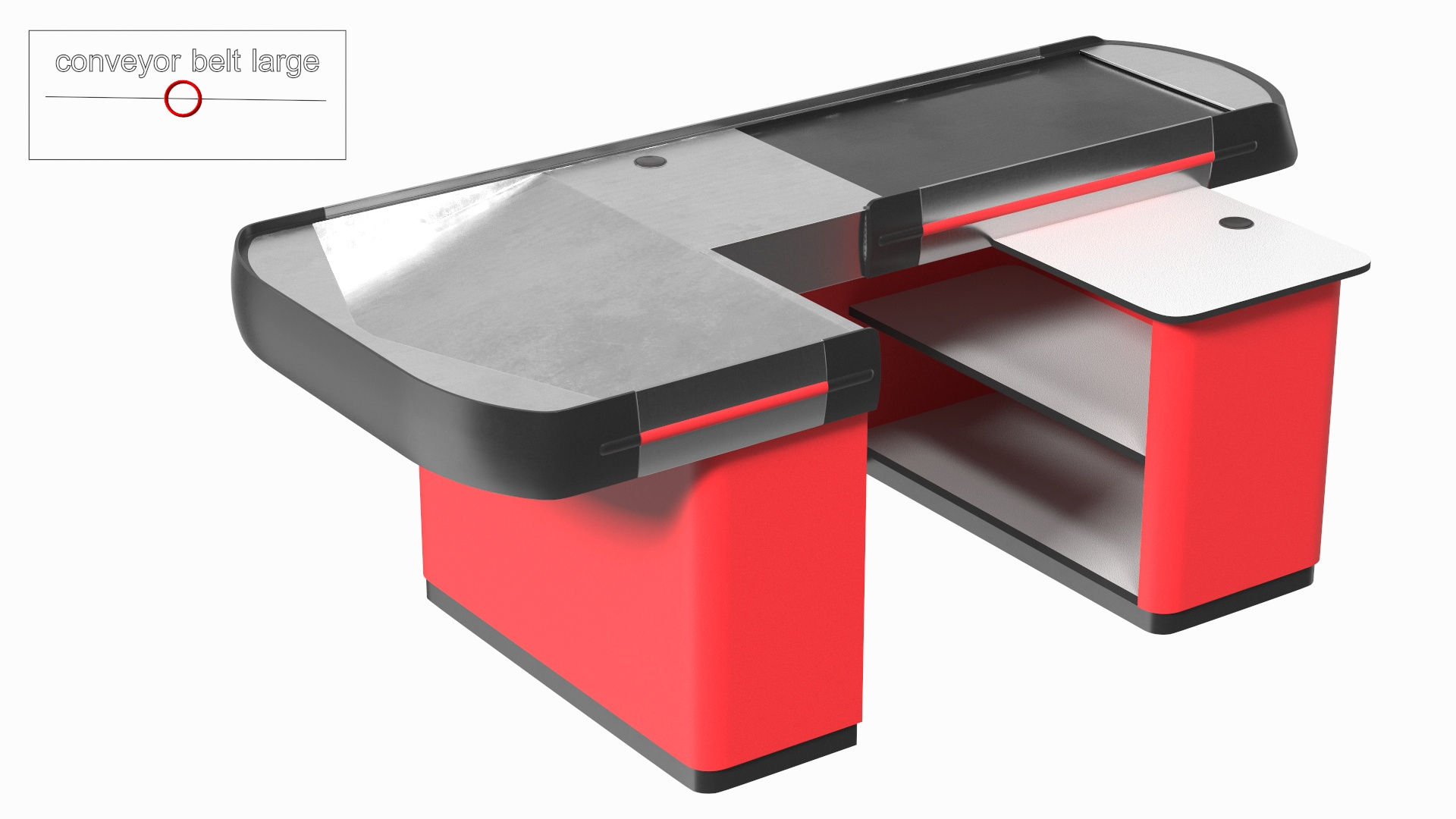 3D model Large Modern Checkout Counter Red Rigged - TurboSquid 2178527