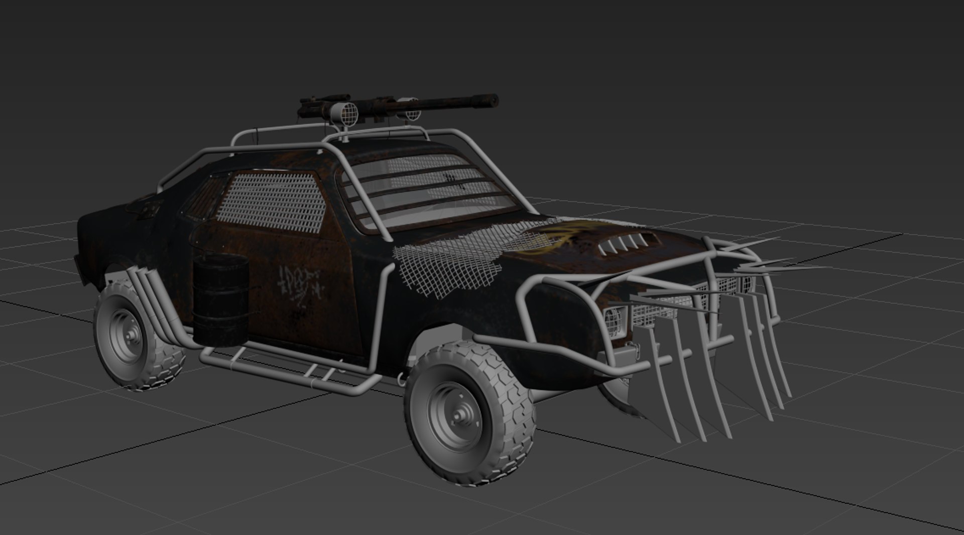 3D Post-apocalyptic Concept Car Model - TurboSquid 1488934