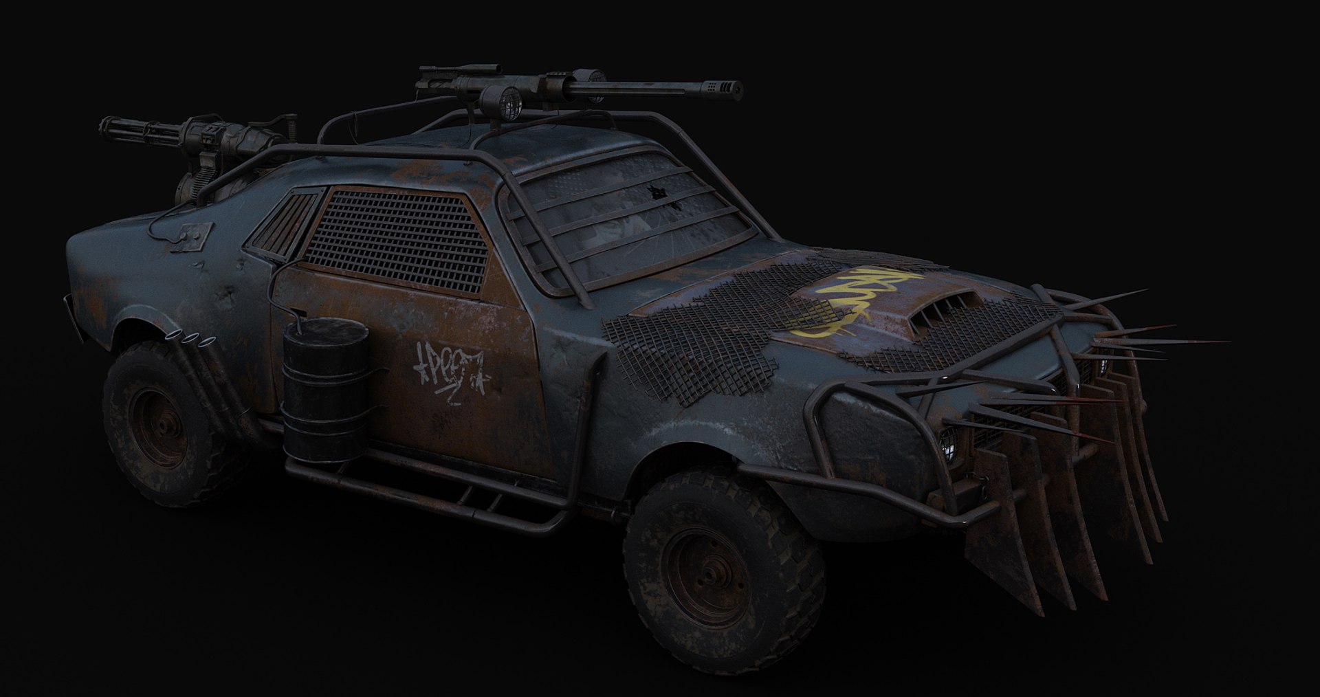 3D Post-apocalyptic Concept Car Model - TurboSquid 1488934