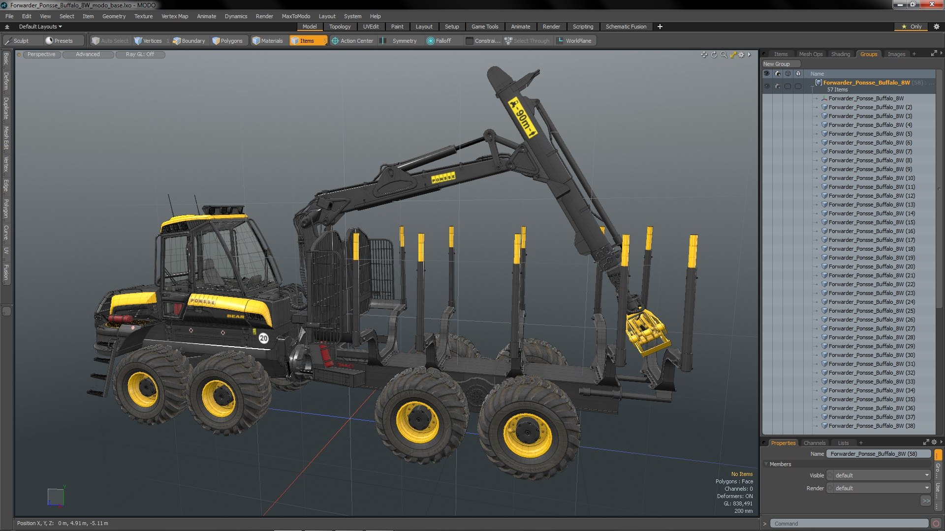 Forwarder Ponsse Buffalo 8W 3D model - TurboSquid 1902401