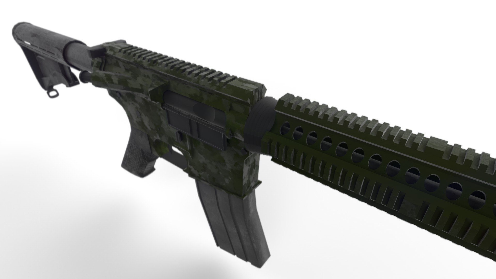 3D Model M4a1 Camouflage Green - TurboSquid 1252620