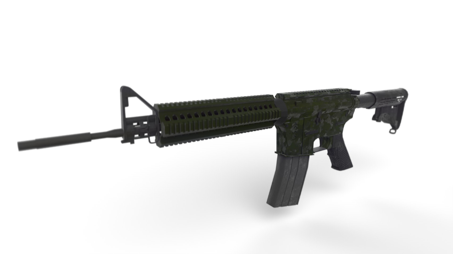 3D Model M4a1 Camouflage Green - TurboSquid 1252620