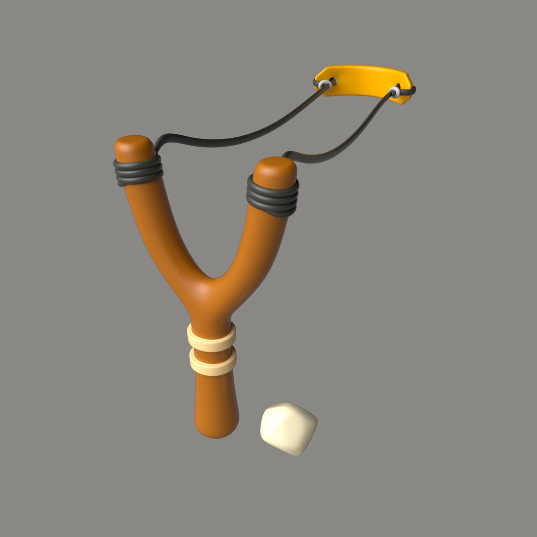Low Poly Slingshot And Stone 3D Model - TurboSquid 2414983