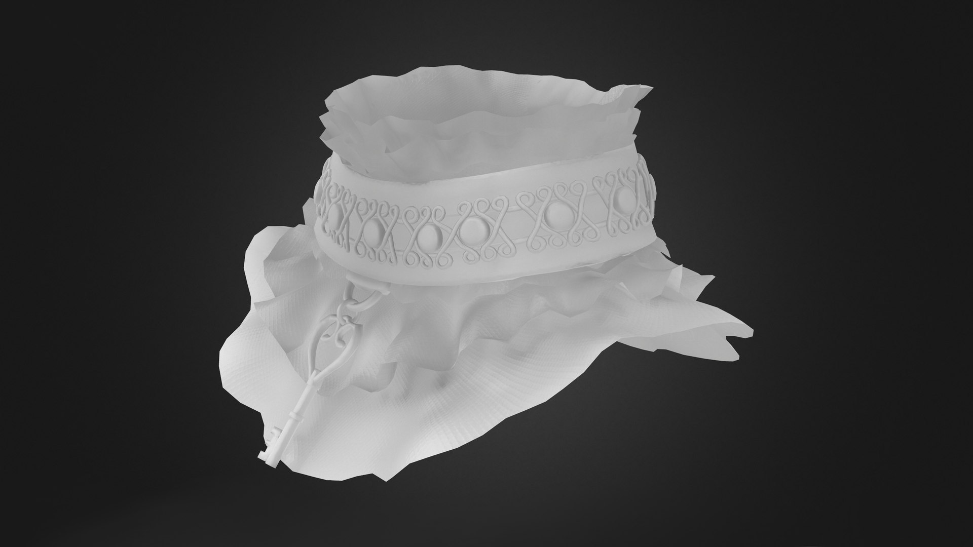 3D Womens Neck Lacy Neck Collar Model - TurboSquid 1880937