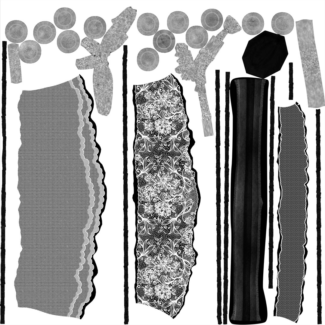 3D Womens Neck Lacy Neck Collar Model - TurboSquid 1880937
