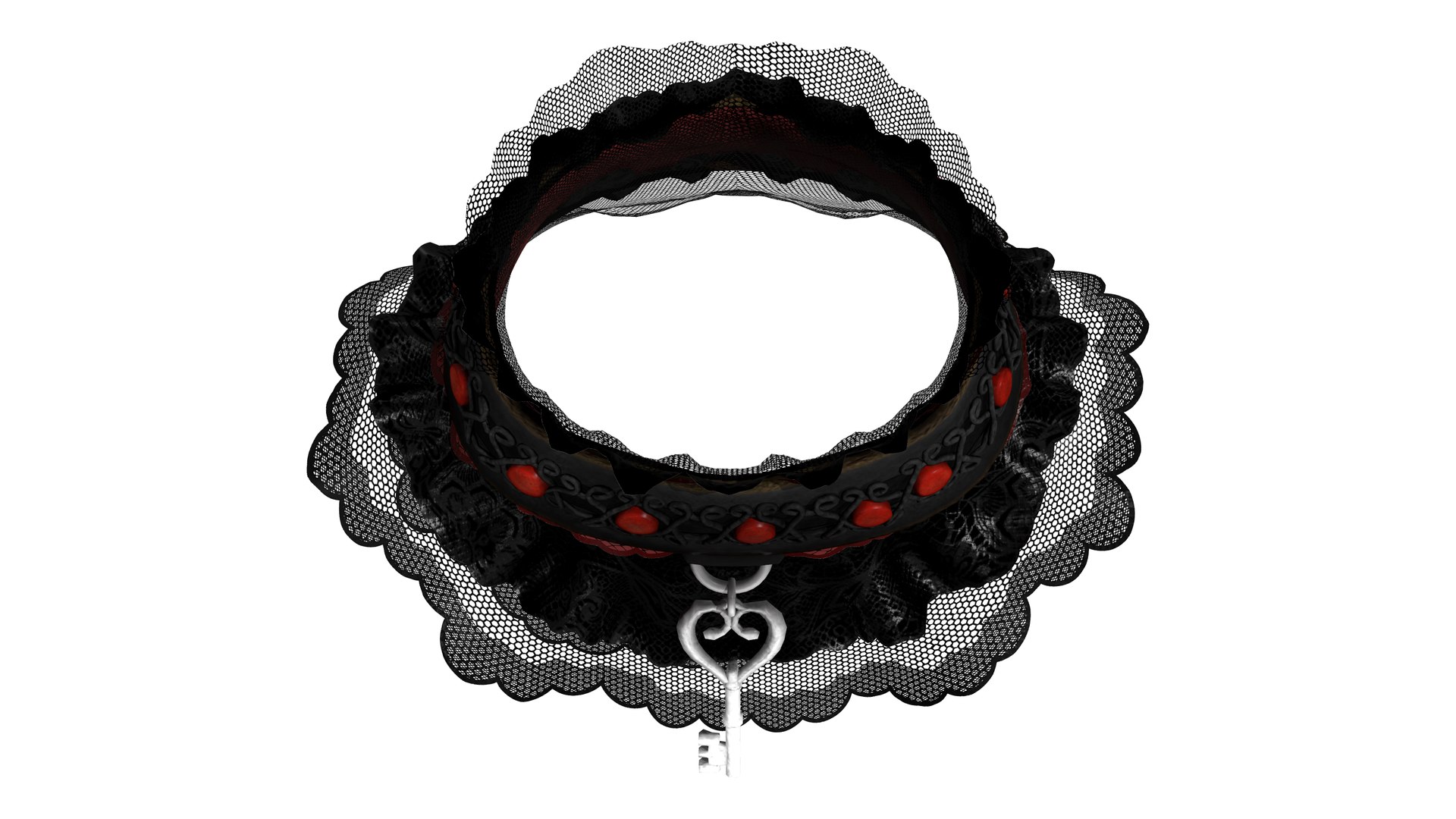 3D Womens Neck Lacy Neck Collar Model - TurboSquid 1880937