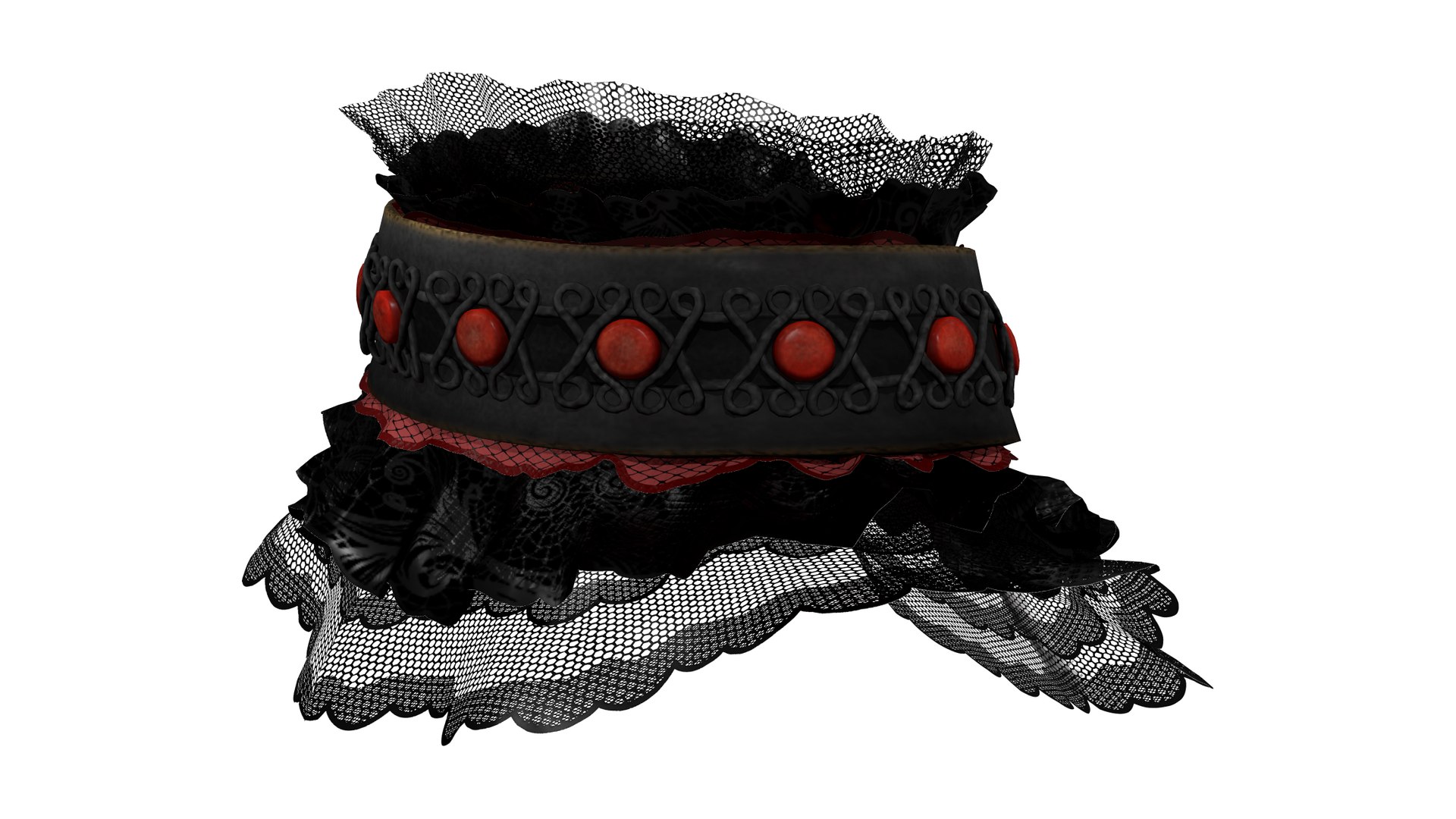 3D Womens Neck Lacy Neck Collar Model - TurboSquid 1880937