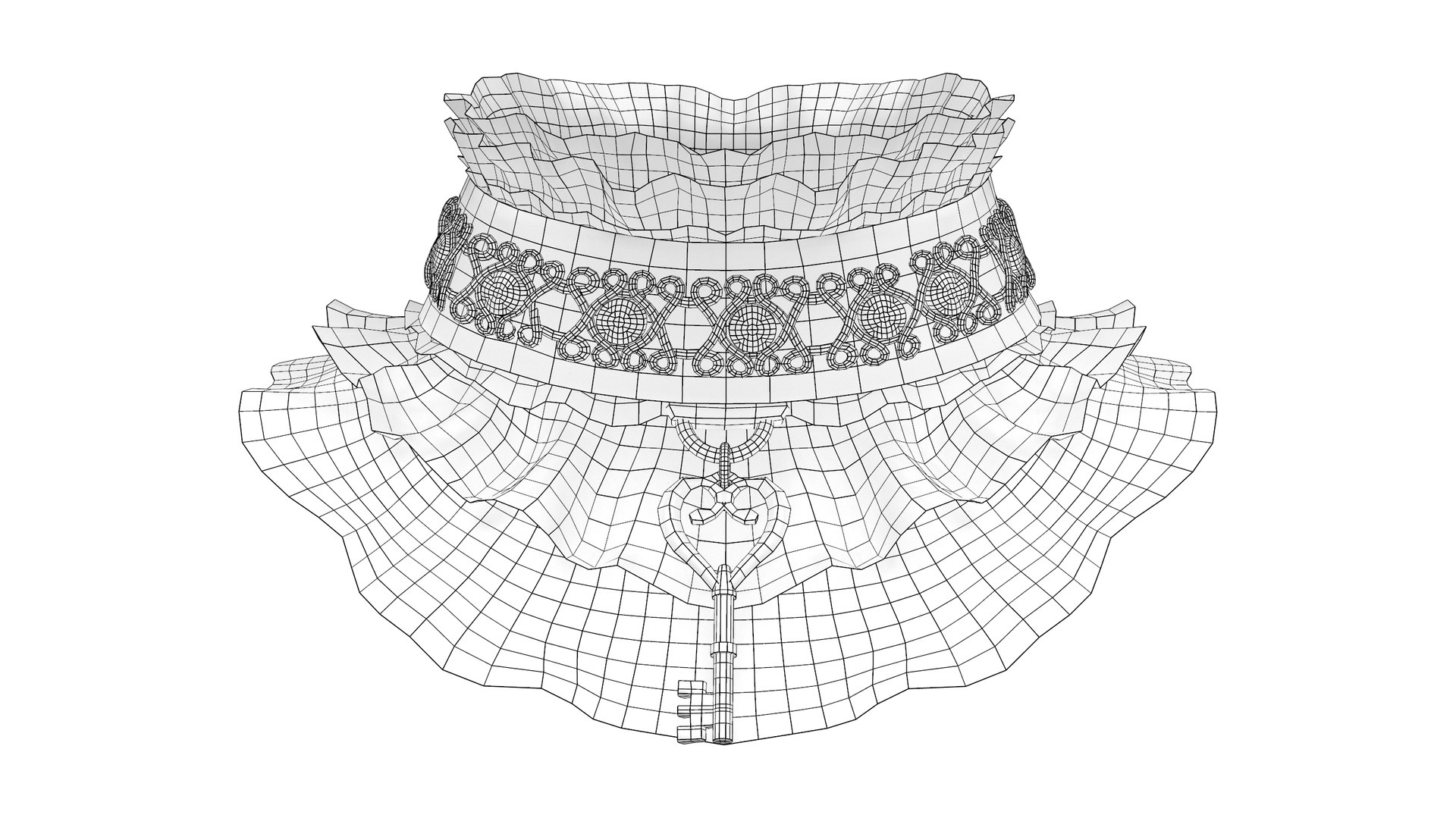 3D Womens Neck Lacy Neck Collar Model - TurboSquid 1880937