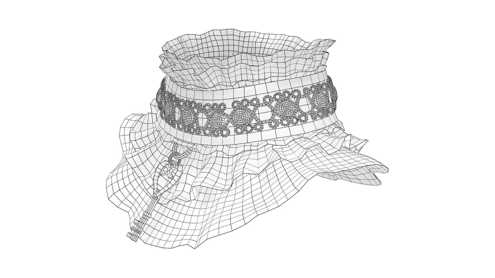 3D Womens Neck Lacy Neck Collar Model - TurboSquid 1880937