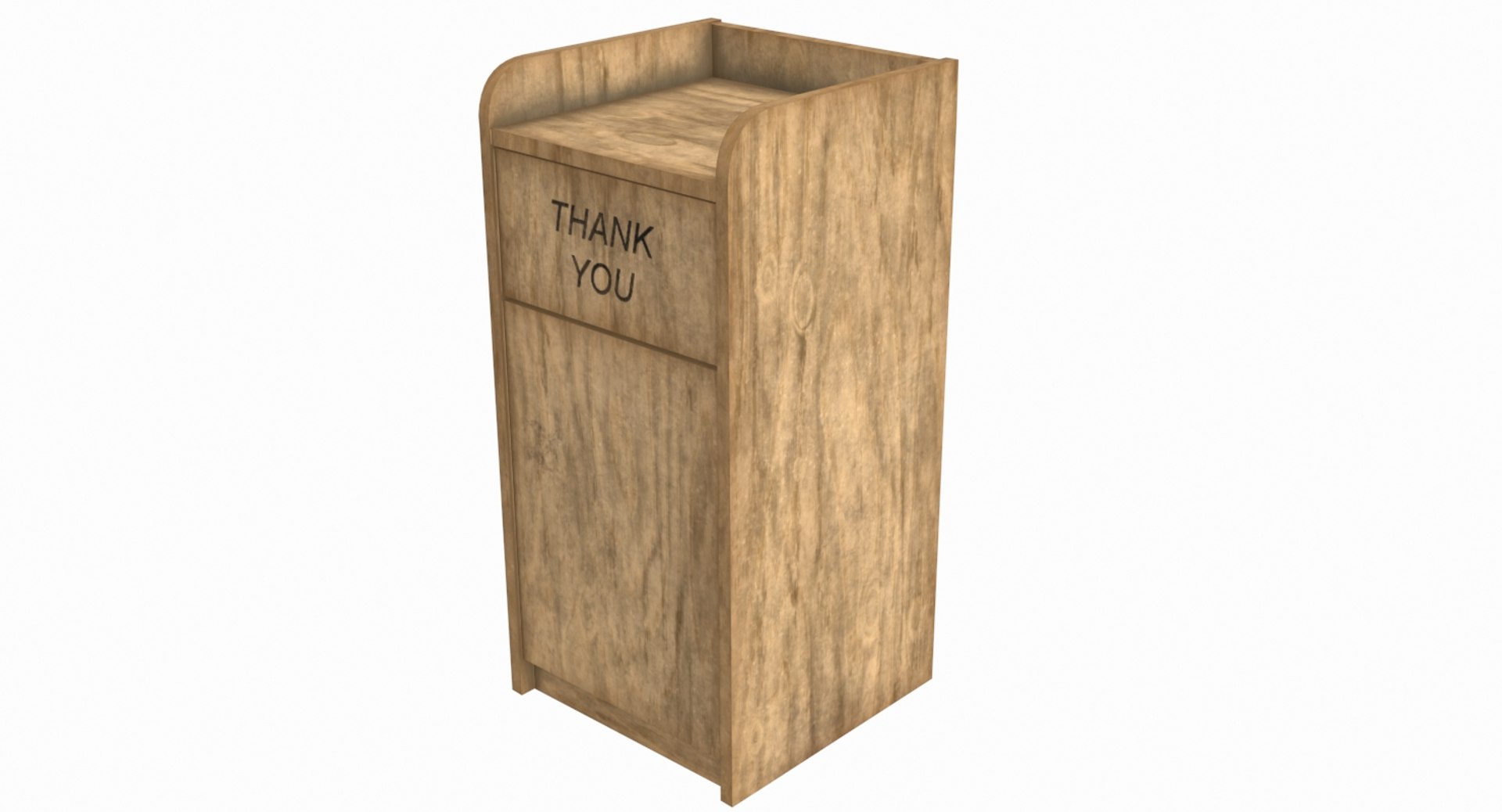 Trash Bin Wooden Fast Food 3D Model - TurboSquid 1387111