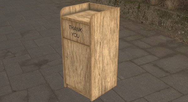 Trash bin wooden fast food 3D model - TurboSquid 1387111