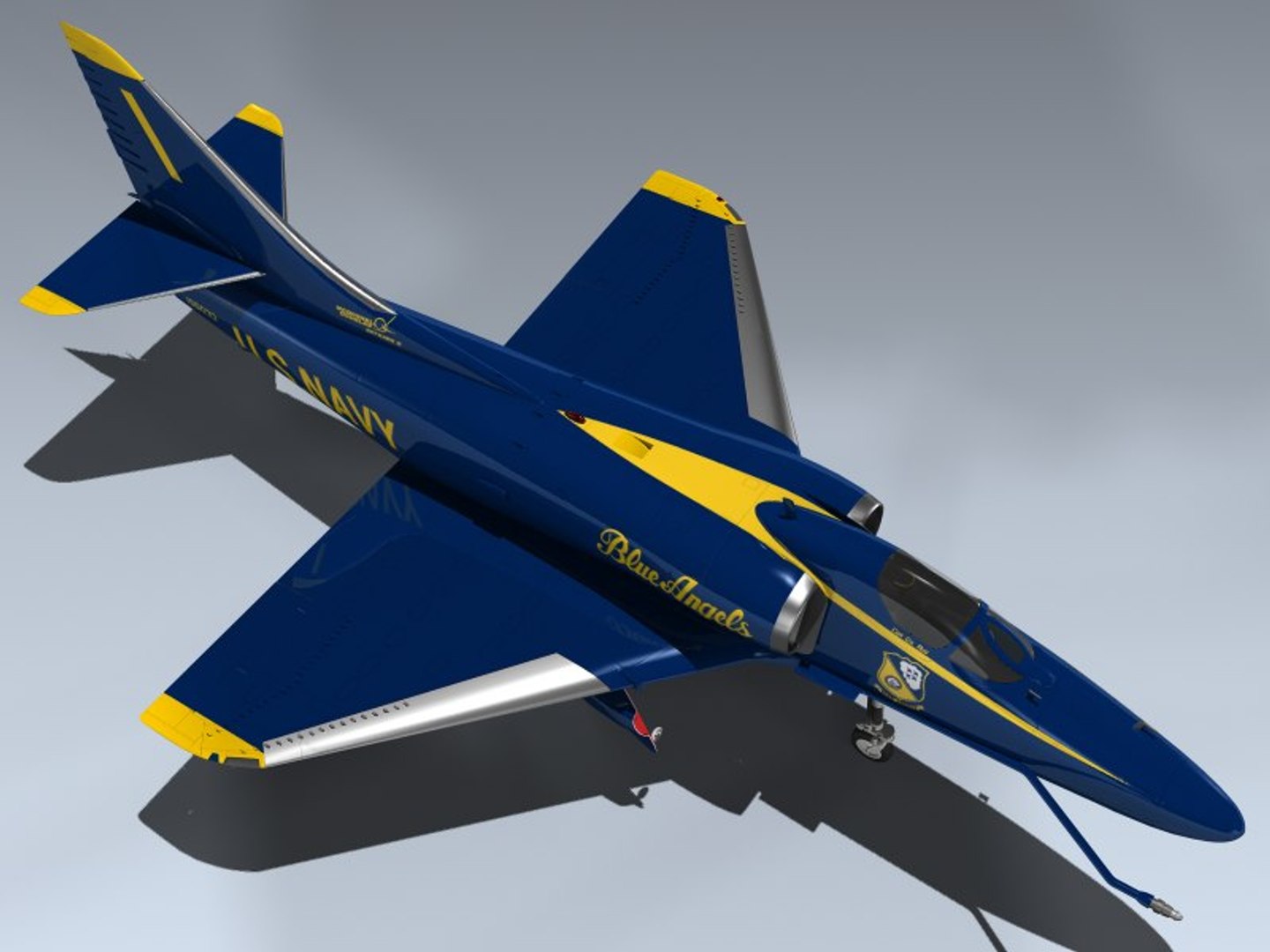 A-4f Skyhawk Blue Angels 3d Model