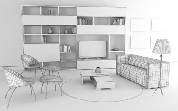 living room 04c 3d model