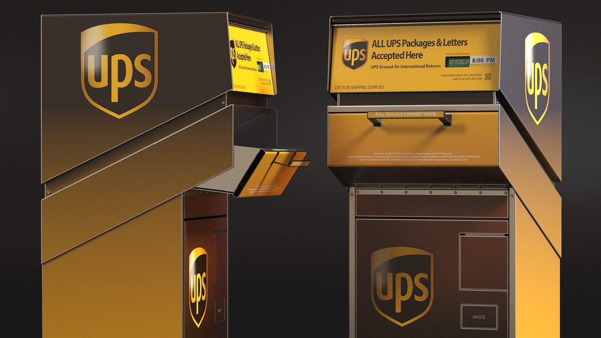 UPS Package Drop Box 3D Model - TurboSquid 2017673