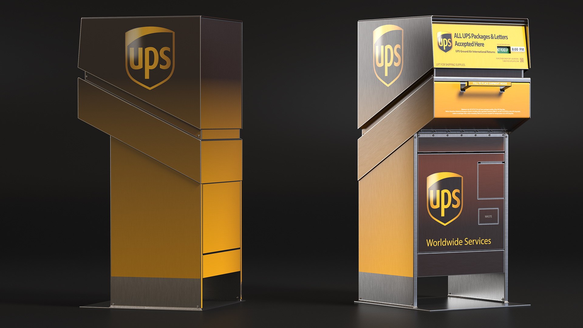 UPS Package Drop Box 3D Model - TurboSquid 2017673