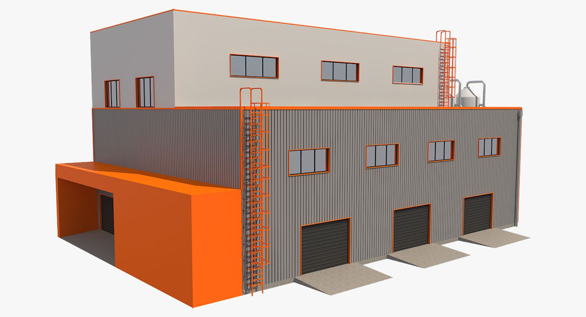 Industrial Building Model - TurboSquid 1322424