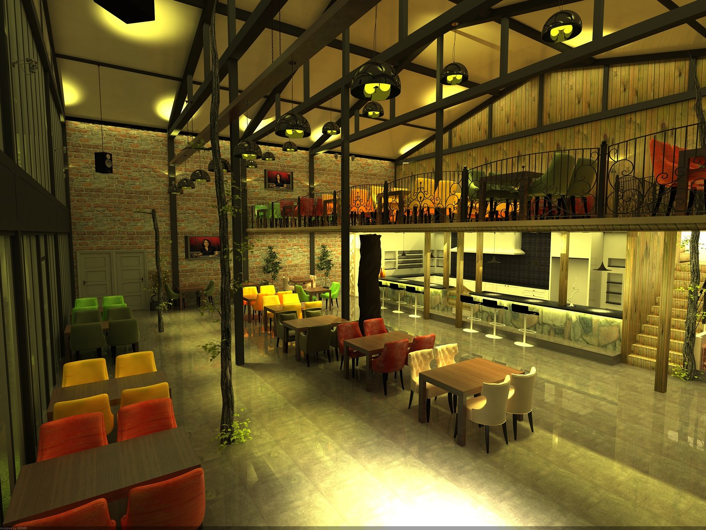 Cafe Restaurant Interior 3D Model - TurboSquid 1178859