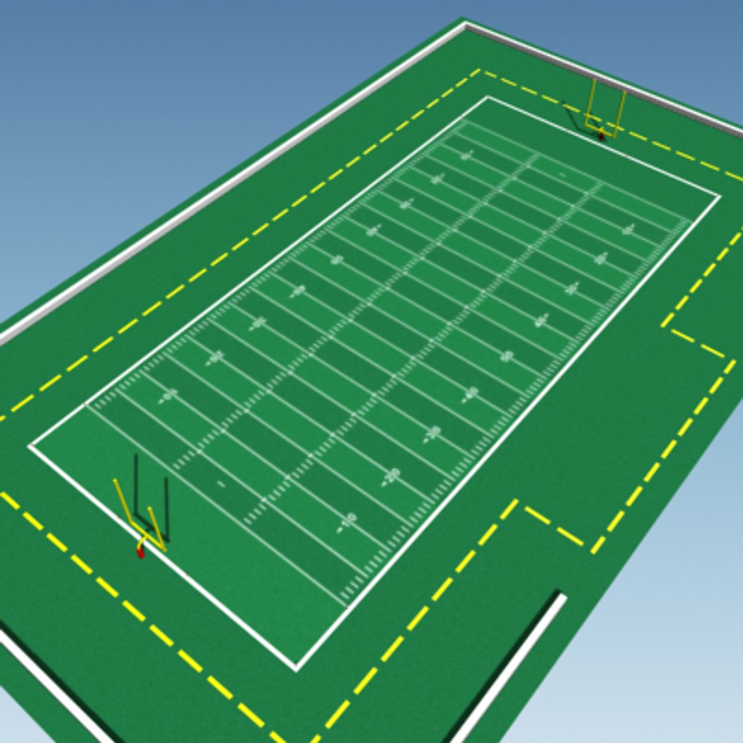 Realistic Football Field 3d Model
