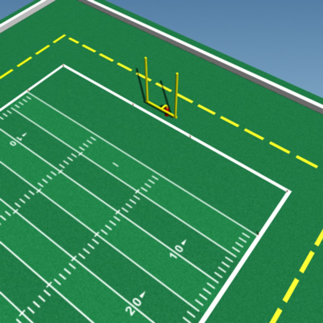 Realistic Football Field 3d Model