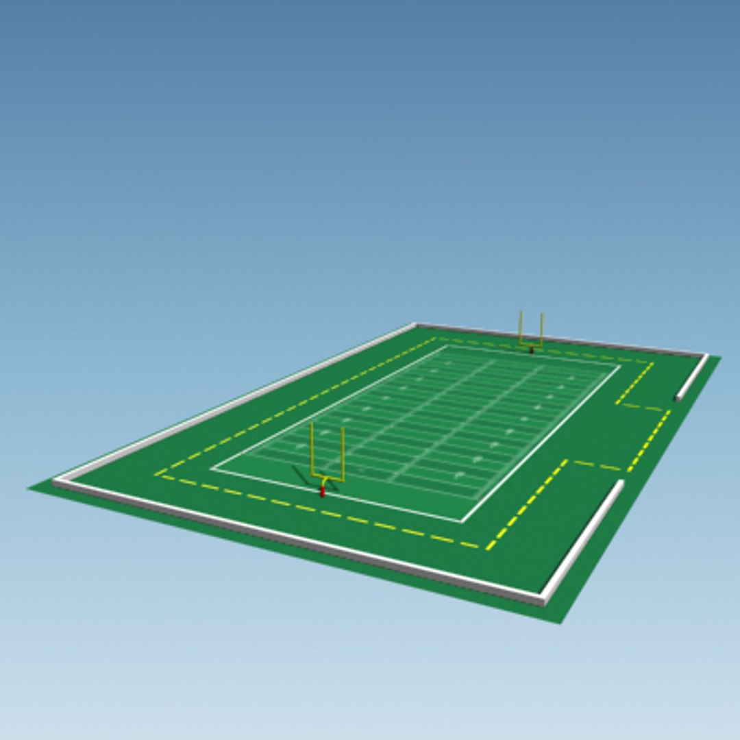 Realistic Football Field 3d Model