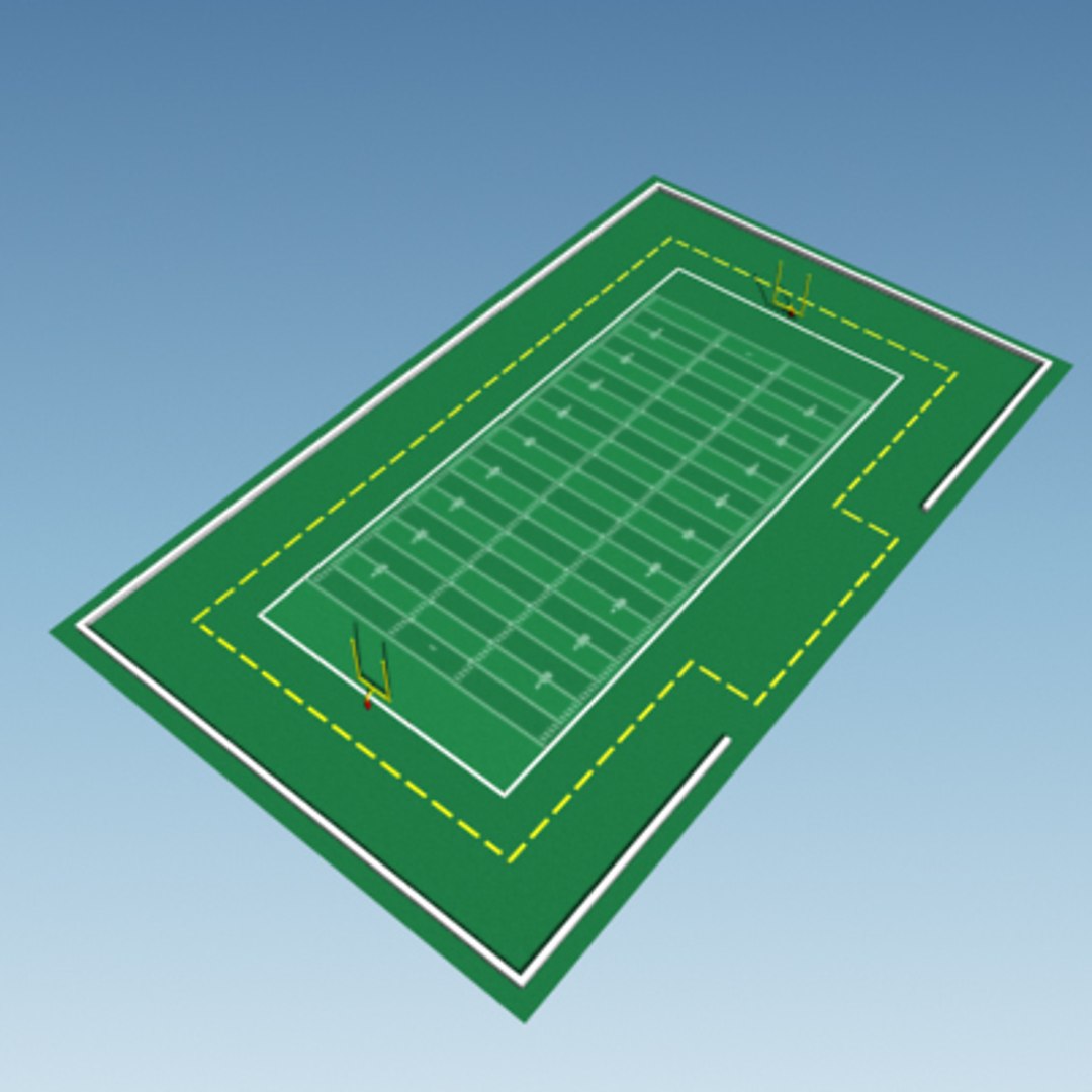 Realistic Football Field 3d Model