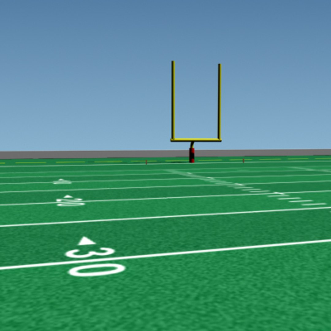 Realistic Football Field 3d Model