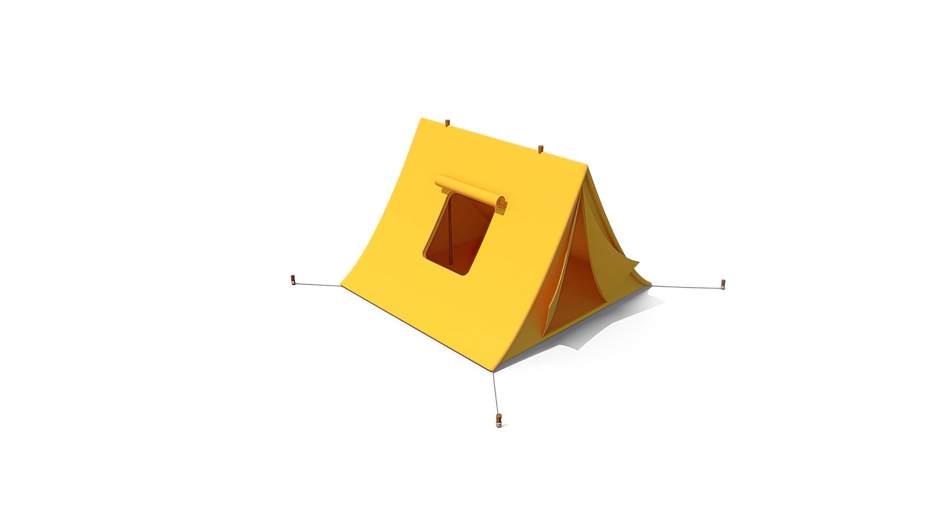 3D Yellow Cartoon Camping Tent model - TurboSquid 2138793
