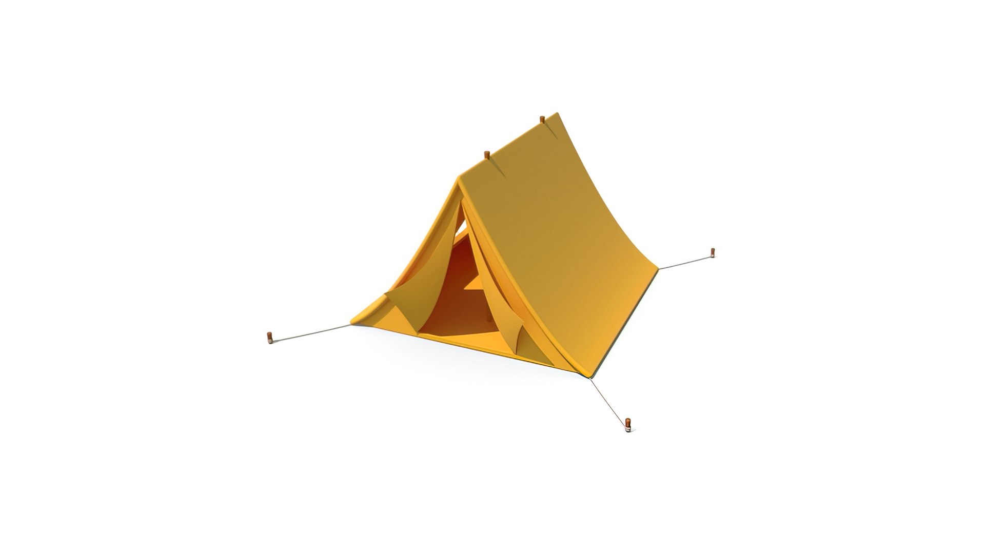 3D Yellow Cartoon Camping Tent model - TurboSquid 2138793