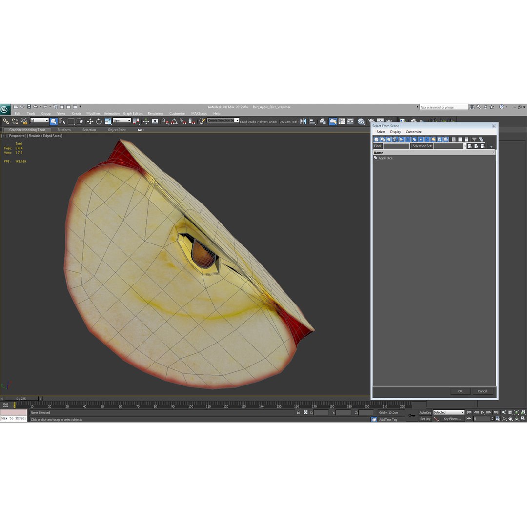 Red Apple Slice 3d Model
